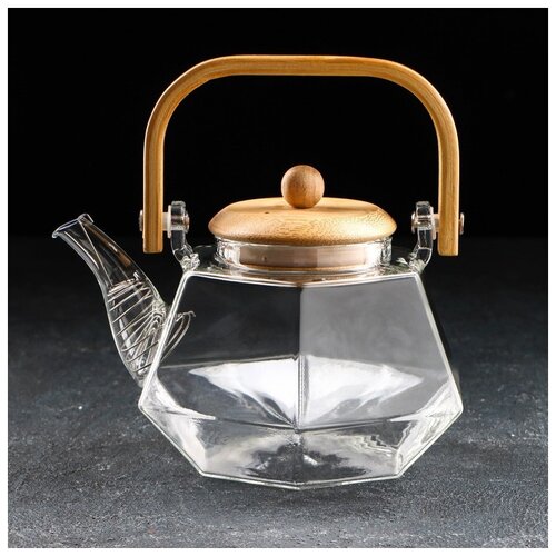 Сима-ленд заварочный чайник Октогон, 0.8 л, прозрачный