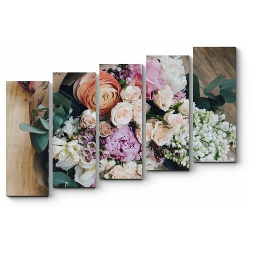 Модульная картина Весенний букет цветов110x77