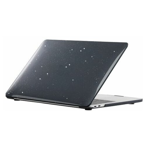 Чехол накладка для ноутбука Apple Macbook Air 13 дюймов 2010-2015 2017 А1369 А1466 черный прозрачный с блестками