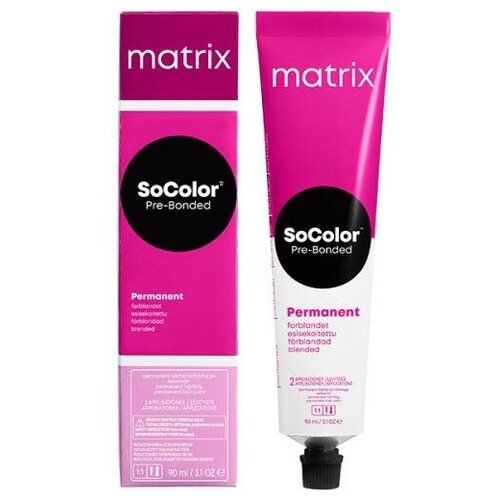 Matrix SoColor перманентная крем-краска для волос Pre-Bonded, 8Ma светлый блондин мокка пепельный, 90 мл