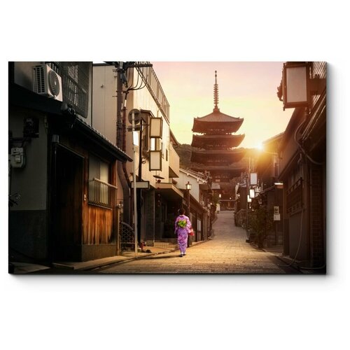 Модульная картина Прогулка по предрассветному Киото 40x27