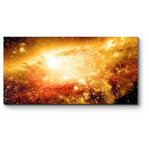 Модульная картина Звезды, планеты и галактики в свободном пространстве 90x45