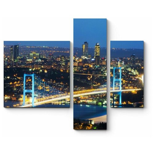 Модульная картина Город не спит, ночной Стамбул130x107