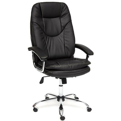 Компьютерное кресло TetChair Softy Lux для руководителя, обивка: искусственная кожа, цвет: черный