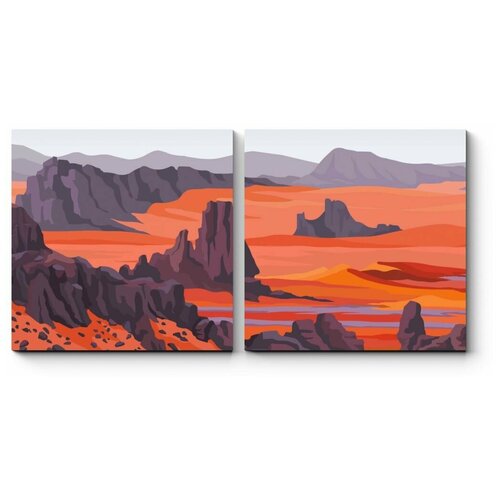 Модульная картина Огненная пустыня 80x40