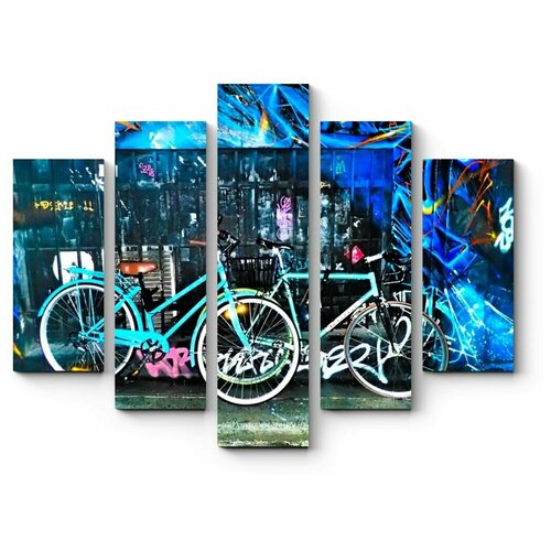 Модульная картина Велосипеды и граффити95x76