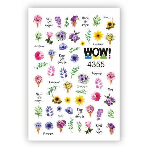 I am WOW Слайдер для ногтей водные наклейки маникюра декор на ногти для дизайна. 8 марта, цветочки , подсолнухи