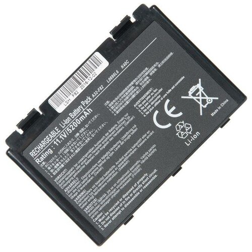 Аккумулятор для ноутбука Asus K40, K50, K70, F82, X5 (11.1V, 5200mAh). PN: A32-F52, A32-F82