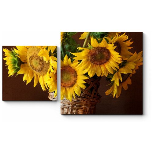 Модульная картина Солнечные цветы 50x30