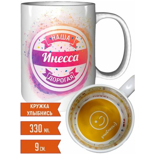 Кружка Инесса - со смайлом внутри.