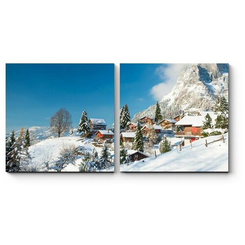 Модульная картина Зимняя Швейцария 160x80