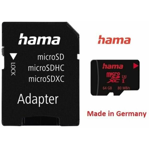 Карта памяти HAMA 00213115 MicroSD UHC-1 Class10 64 GB
