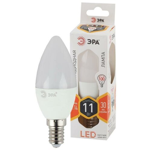 Лампа светодиодная B35-11W-827-E14 свеча 880лм ЭРА Б0032980 (90шт.)