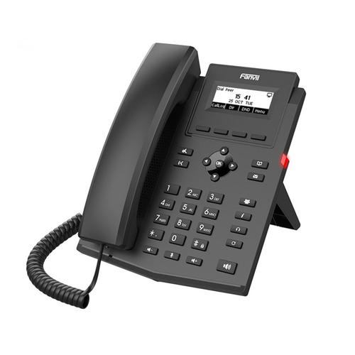 Телефон Fanvil IP , 2xEthernet 10/100, LCD 128x48, дисплей 2,3, 2 аккаунта SIP, G722, Opus, Ipv-6, порт для гарнитуры, книга на 1000 записей, 6-ти сторонняя аудиконф, бп (X301)