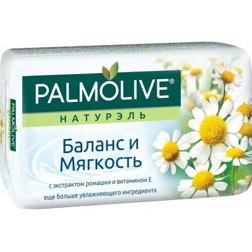 Palmolive Туалетное мыло Натурэль Баланс и Мягкость с экстрактом ромашки и витамином Е, 90 г, 9 шт
