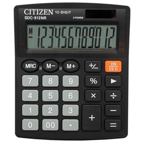 Калькулятор настольный компактный CITIZEN бухг. SDC812(BN/ NR) 12 разряд DP, 1 шт.