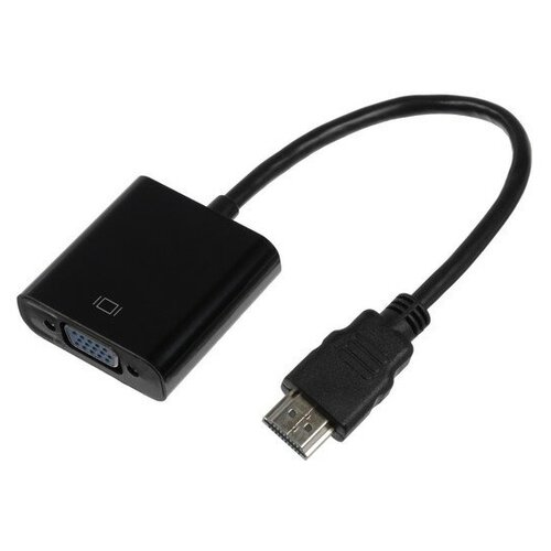 Переходник LuazON PL-001, HDMI-VGA, провод 0.2 м, чёрный