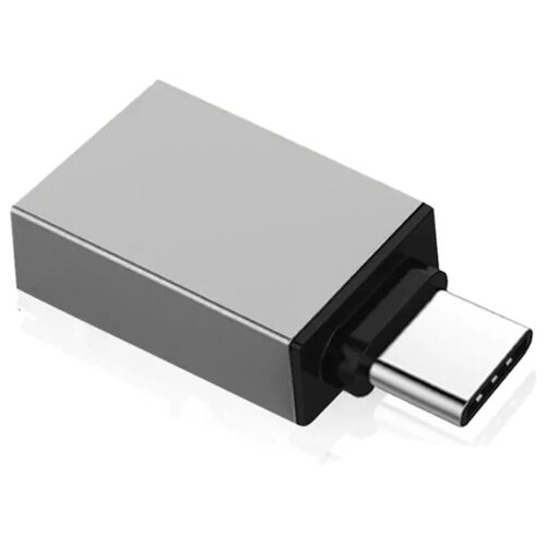 Переходник USB Type C мама - папа OTG TC002 темно-серый / Адаптер переходник USB гнездо USB Type-С (USB-C) штекер / переходник с юсб на тайп си