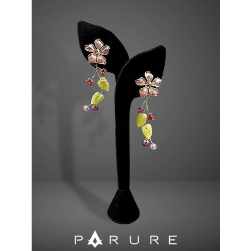 Серьги PARURE, искусственный камень, розовый