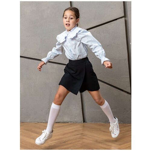 Школьная юбка-шорты VIAVILLE, размер 128, черный