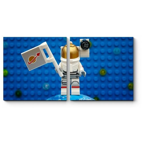 Модульная картина Лего-космонавт 80x40