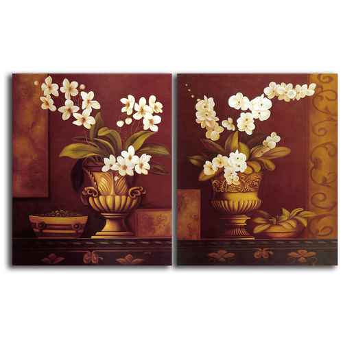 Модульная картина "Цветы в золотой вазе"