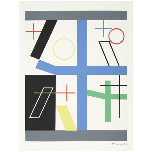 Постер / Плакат / Картина Четыре пространства со сломанным крестом - Софи Тойбер-Арп 50х70 см в подарочном тубусе