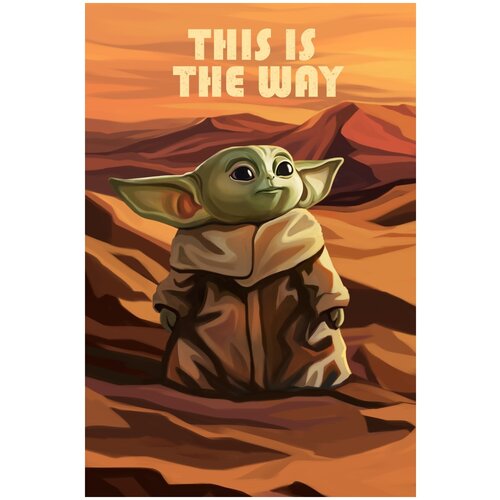 Постер / Плакат / Картина Малыш Йода - Baby Yoda - Мандалорец 90х120 см в подарочном тубусе