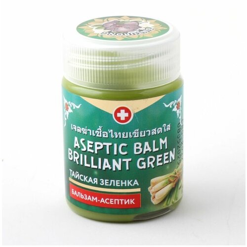 Binturong ASEPTIC BALM BRILLIANT GREEN, Nina Buda (Бинтуронг бальзам-асептик тайская зеленка С экстрактом лемонграсса, Нина Буда), 50 мл.