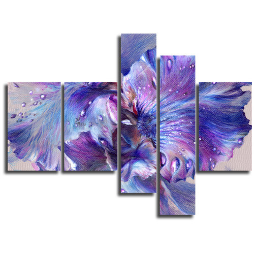 Модульная картина "Фиолетовые ирисы"