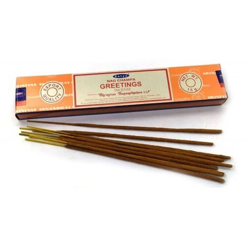 Satya Nag Champa GREETINGS Incense (Благовония Наг Чампа приветствия, Сатья), 15 г.