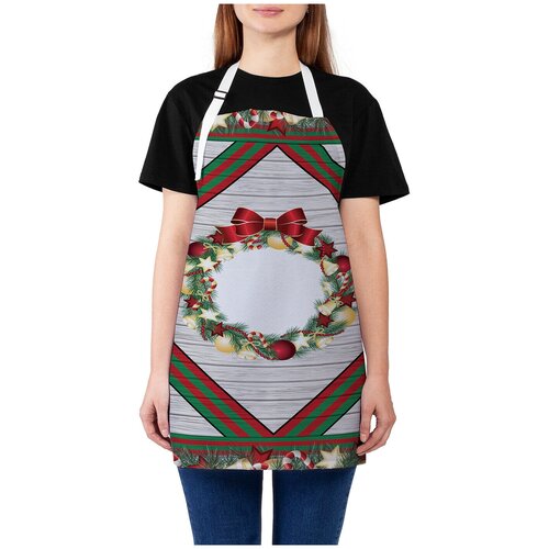 Фартук кухонный JoyArty "Рождественский венок", универсальный размер для женщин и мужчин