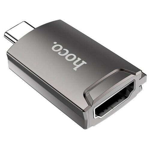 HOCO / Адаптер переходник /Адаптер переходник с Type-C USB на HDMI металл серый / UA19