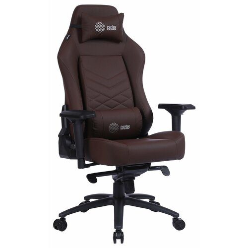 Кресло игровое Cactus CS-CHR-0112BR коричневый сиденье коричневый эко. кожа с подголов. крестовина металл пластик черный
