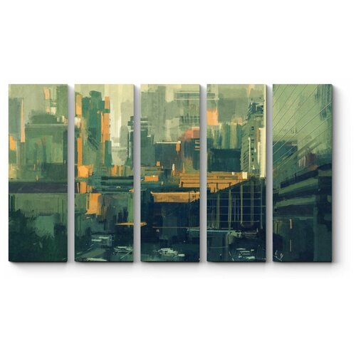 Модульная картина Городские небоскребы на закате100x60