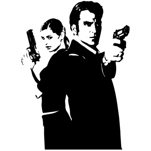 Постер / Плакат / Картина Max Payne. Макс и Мона 40х50 см в подарочном тубусе