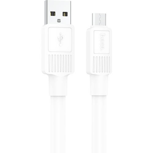 Кабель Hoco USB - Micro-USB экстра прочность / 1 метр 6 мм толщина / выход 2.4A зарядка и передача данных / белый