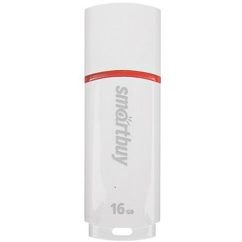 Smartbuy Флешка Smartbuy Crown White, 16 Гб, USB2.0, чт до 25 Мб/с, зап до 15 Мб/с, белая