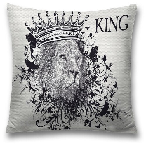 Наволочка декоративная на молнии, чехол на подушку JoyArty "Король лев" 45х45 см