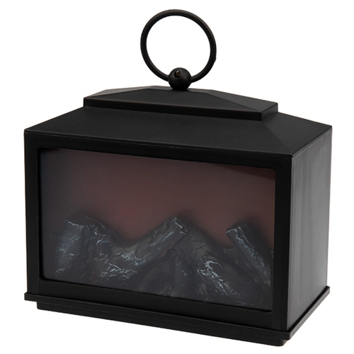 Светильник, светодиодный камин-светильник, Сканди, с эффектом живого огня, 18х9х16 см