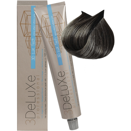 3Deluxe крем-краска для волос 3D Lux Tech, 6.11 насыщенный темный блондин пепельный