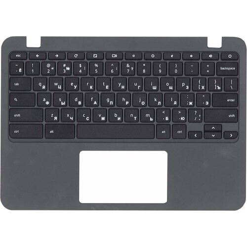 Клавиатура (топ-панель) для ноутбука Acer Chromebook C731 черная с черным топкейсом