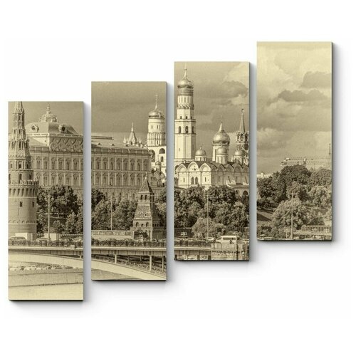 Модульная картина Черно-белая Москва80x69