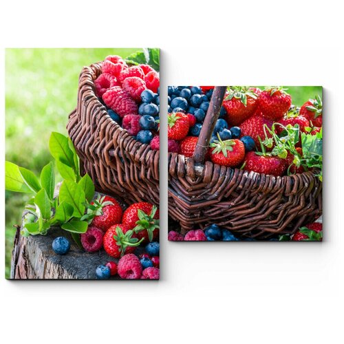 Модульная картина Корзинка с ягодами 50x38
