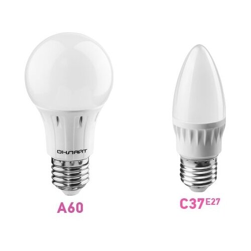 Лампа светодиодная 61 140 OLL-A60-10-230-6.5K-E27 грушевидная 10Вт онлайт 61140 (4шт. в упак.)