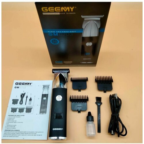 Профессиональная машинка для стрижки волос GEEMY GM 6703 беспроводная Триммер для волос Salon Series