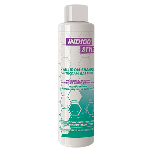 Indigo Style Hyaluron Шампунь-антиспам для волос, глубокое очищение и защита от повреждений, повышение иммунитета волос 1000мл
