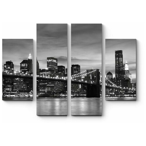 Модульная картина Бруклинский Мост ночью110x83
