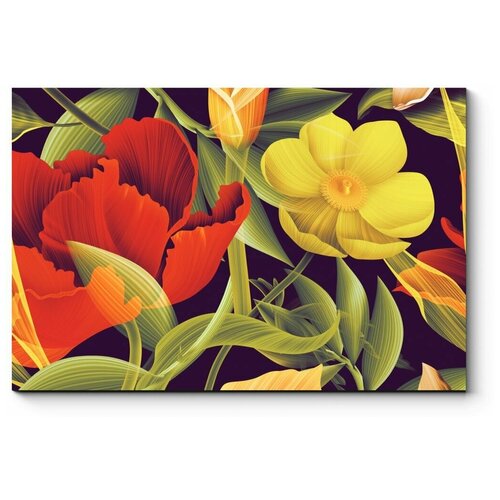 Модульная картина Необычные тропические цветы50x33