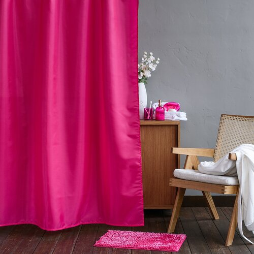 Занавеска (штора) Bright Colors для ванной комнаты тканевая 180х180 см., цвет розовый